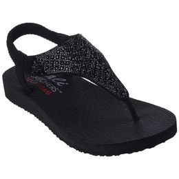 Skechers Damen Sandale "MEDITATION-ROCKSTAR", Gr. 39, schwarz, Lederimitat, Schuhe, Sommerschuh, Sandalette, Riemchensandale, mit Glitzersteinen