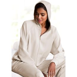 Damen Sweatjacke, French Connection, Gr. 36, beige, Obermaterial: 55% Viskose (LENZING ECOVERO ), 40% Polyester, 5% Elasthan. Taschenfutter: 100%