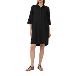 s.Oliver Damen Blusenkleid, schwarz, Gr. 38, unifarben, Obermaterial: 52% Leinen, 48% Viskose. Futter: 100% Viskose, Kleider, mit Knopfleiste