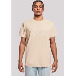 F4NT4STIC Damen T-Shirt "Gitarre Herzschlag design", beige, Gr. XXL, Obermaterial: 100% Baumwolle, Shirts, Premium Qualit&auml;t