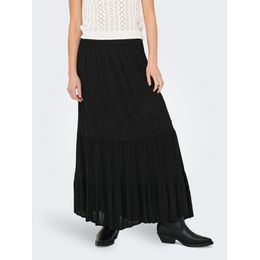 Only Damen Maxirock "ONLCHIARA BRODERIE LONG SKIRT PTM", schwarz, Gr. XS, unifarben, Obermaterial: 100% Viskose, R&ouml;cke