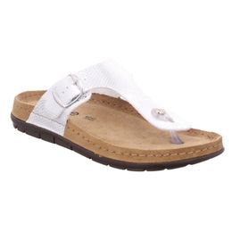 Rohde Damen Zehentrenner "RODIGO", Gr. 37, silber, Lederimitat, metallic, Schuhe, mit verstellbarer Schnalle