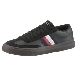 Tommy Hilfiger Herren Sneaker "TH CUPSET TERRACE", Gr. 42, schwarz, Leder, Veloursleder, kontrastfarbene Details, Schuhe, Freizeitschuh, Halbschuh,