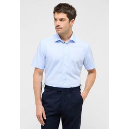Eterna Herren Kurzarmhemd "SLIM FIT", blau, Gr. 42, Popeline, 100% Baumwolle, Hemden, NON IRON (bügelfrei)