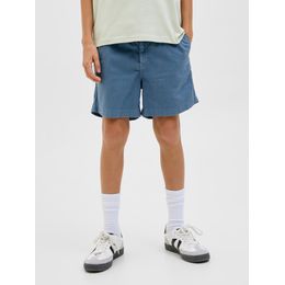 Jack & Jones Jungen Jogg-Bermudas "JPSTJAIDEN JJCAMPAIGN HYBRID BONDI JNR", blau, Gr. 128, JACK & JONES JUNIOR, unifarben, Web, Obermaterial: 80% Baumwolle, 20%