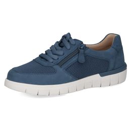 Caprice Damen Keilsneaker, Gr. 37, blau, Leder, Textil, Schuhe, Freizeitschuh, Halbschuh, Schnürschuh in Komfortweite H (=sehr weit)