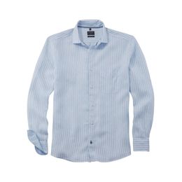 OLYMP Herren Leinenhemd "OLYMP Hemd Casual - Leinen", blau, Gr. L, Web, Obermaterial: 100% Leinen, Hemden