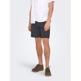 Only & Sons ONLY & SONS Herren Chinoshorts "ONSMARK 0011 COTTON LINEN SHORTS NOOS", schwarz, Gr. M, unifarben, Web, Obermaterial: 73% Baumwolle, 25% Leinen, 2%