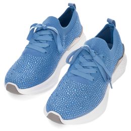 Ara Damen Slip-On Sneaker "MAYA", Gr. 38, blau, Textil, Schuhe, Schnürschuh, Slipper in Strickoptik, H-Weite