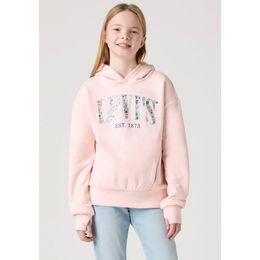 LEVI'S KIDS M&auml;dchen Hoodie "LVG SEASONAL HOODIE", rosa, Gr. 4, Sweatware, Obermaterial: 80% Baumwolle, 20% Polyester, Sweatshirts