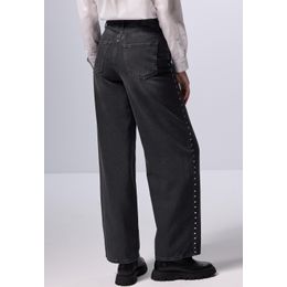 Damen Loose-fit-Jeans, schwarz, Gr. 30, STREET ONE STUDIO, unifarben, Jeans, 68% Baumwolle, 32% Lyocell, Jeans, im Loose Fit