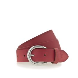 Tamaris Damen Lederg&uuml;rtel, rot, Basic, Gr. 75, unifarben, Rindsleder, G&uuml;rtel, mit gl&auml;nzender silberfarbener Schlie&szlig;e
