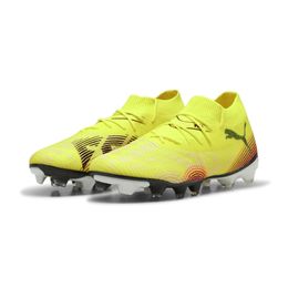 Fußballschuh Puma "FUTURE 8 MATCH FG/AG Fußballschuhe Damen", Gr. 39, gelb (gelb alert schwarz sun struck pink), Obermaterial: Synthetik, Textil; Futter: Synthetik, Textil; Innensohle: Textil; Laufsohle: Synthetik, Schuhe