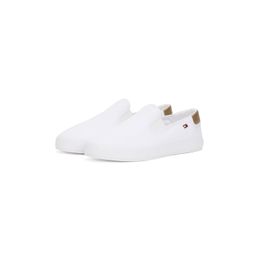 Tommy Hilfiger Damen Slip-On Sneaker "VULC CANVAS SLIP-ON SNEAKER", Gr. 41, gold, Baumwolle, unifarben mit Farbeinsatz, Schuhe, Plateau,