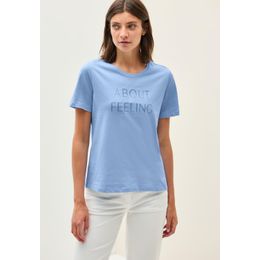 Cecil Damen T-Shirt, blau, Gr. XS, bedruckt, Jersey, Obermaterial: 100% Baumwolle, Shirts