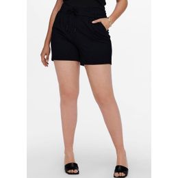 Only CARMAKOMA Damen Shorts "CARGOLDTRASH LIFE EASY SHORTS JRS", schwarz, Gr. 54, unifarben, Milano Rib, Obermaterial: 63% Viskose (LENZING