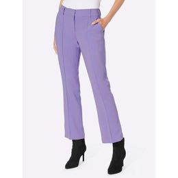 Heine Damen Webhose, lila, Gr. 36, unifarben, 63% Polyester, 33% Viskose, 4% Elasthan, Hosen