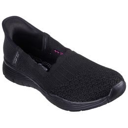Skechers Damen Slip-On Sneaker "SEAGER-BELIEVE IT", Gr. 41, schwarz, Textil, unifarben, Schuhe, Slipper, Reha Schuh mit Handsfree Slip-ins Funktion