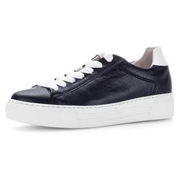 Gabor Damen Plateausneaker "FLORENZ", Gr. 40, blau, Nappaleder, Schuhe, Freizeitschuh, Halbschuh, Schnürschuh mit Fußbett, G-Weite