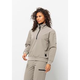 Jack Wolfskin Damen Stehkragenpullover "WANDERMOOD HALFZIP W", grau, Gr. XL, 1. OBERSTOFF 93% POLYAMID, 7% ELASTHAN 2. OBERSTOFF 100% POLYAMID 3.