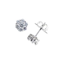 Damen Paar Ohrstecker "Bl&uuml;te in verschiedenen Gr&ouml;&szlig;en, Silber 925", ca. &Oslash; 8mm, Silber 925 (Sterlingsilber), silber, Giorgio Martello MILANO, Silber
