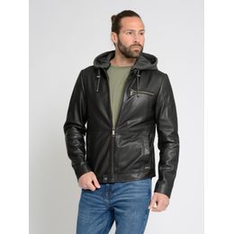 Maze Herren Lederjacke "42021311", schwarz, Gr. M, Obermaterial: 100% Lammleder; Innenfutter: 100% Polyester; &Auml;rmelfutter: 100% Polyester; Kapuze:
