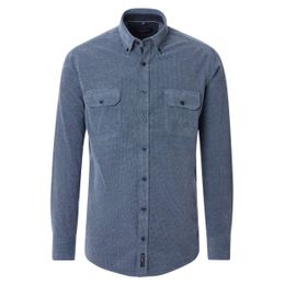 Casamoda Herren Langarmhemd "Casamoda Freizeithemd uni", blau, Gr. XL, unifarben, 100% Baumwolle, Hemden