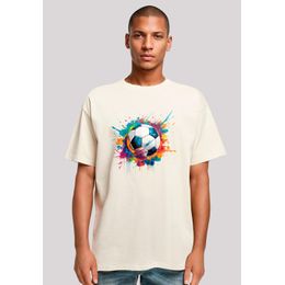 F4NT4STIC Herren T-Shirt "Bunte Fußball Grafik", beige, Gr. L, Obermaterial: 100% Baumwolle, Shirts, Premium Qualität