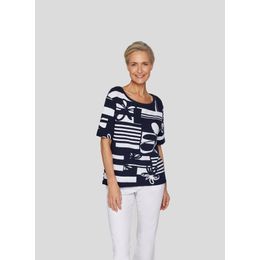 Rabe Damen Print-Shirt "T-Shirt", blau, Gr. 36, 76%Baumwolle, 16%Polyester, 8%Elastan, Shirts