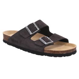 Rohde Herren Pantolette "GRADO", Gr. 45, grau, Veloursleder, Schuhe, Sommerschuh, Hausschuh, Schlappen, Strandschuh mit Softfußbett
