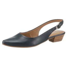 Tamaris Damen Slingpumps "Trina", Gr. 36, blau, Leder, unifarben, Schuhe, Abendschuh, Sommerschuh, Blockabsatz, in schlichtem Design