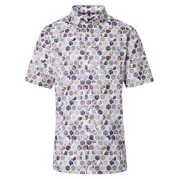 Casamoda Herren Businesshemd "Casamoda Businesshemd Kurzarm Print", blau, Gr. 51, bedruckt, 100% Baumwolle, Hemden