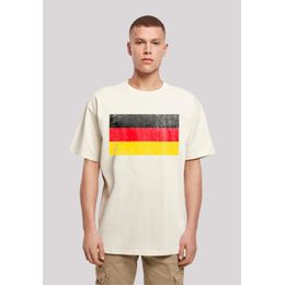 F4NT4STIC Damen T-Shirt "Germany Deutschland Flagge distressed", beige, Gr. S, Obermaterial: 100% Baumwolle, Shirts, Print