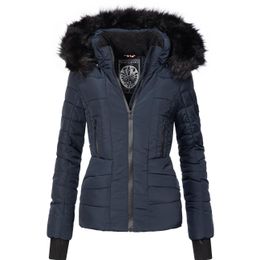 Navahoo Damen Steppjacke "Adele", blau, Gr. XL, kontrastfarbene Details, Obermaterial: 100% Polyester, Futter: 100% Polyester, Wattierung: 100%