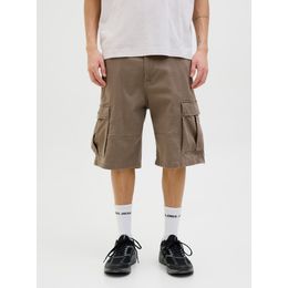 Jack & Jones JACK & JONES Herren Cargoshorts "JPSTCOLE JJJONNIE CARGO SHORTS", braun, Gr. S, unifarben, Web, Obermaterial: 98% Baumwolle, 2% Elasthan, Hosen