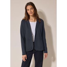 Cecil Damen Kurzblazer, blau, Gr. XXL, unifarben, Stoff, 72% Viskose, 24% Polyamid, 4% Elasthan, Blazer, aus softem Materialmix