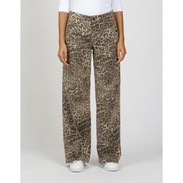 Gang Damen Stoffhose "Gang Hosen Wide Fit 94CARLOTTA LONG", braun, Gr. 26, 97% Baumwolle, 3% Elasthan, Hosen