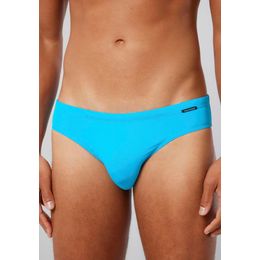 Bruno Banani Kinder Badeslip "Mini Wave Line 2.0 Swim", blau, Gr. M, unifarben, Elasthan, Polyamid, Badehosen, mit seitlicher Logoprägung