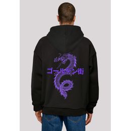 F4NT4STIC Herren Kapuzenpullover "Drache Japan - Golden Gai", schwarz, Gr. XS, Obermaterial: 100% Baumwolle, Pullover, Print