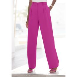 Lascana Damen Anzughose, pink, Gr. 34, unifarben, Web, Obermaterial: 100% Polyester. Taschenfutter: 53% Viskose, 47% Polyester, Hosen, im