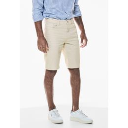 Street One MEN Herren Bermudas, beige, Gr. 36, unifarben, Web, 98% Baumwolle, 2% Elasthan, Hosen, 5-Pocket-Style