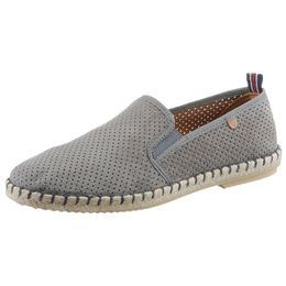 VERBENAS Herren Espadrille "Tom Pacific", Gr. 44, grau, Textil, Veloursleder, Schuhe, Loafer, Slipper, Sommerschuh, Strandschuh mit Stretcheinsätze