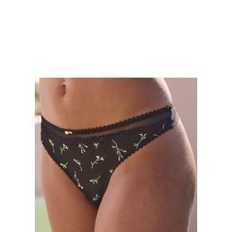Vivance Damen String "Thea", Gr. 40, schwarz, Mesh, Obermaterial: 83% Polyamid, 13% Elasthan, 4% Polyester, Unterhosen