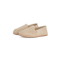 Tommy Hilfiger Herren Espadrille "HILFIGER FLEX ESPA SUEDE LOAFER", Gr. 44, beige, Nubukleder, Schuhe, Sommerschuh, Schlupfschuh, Slipper mit