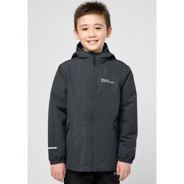 Jack Wolfskin Jungen Outdoorjacke "SNOWY DAYS JACKET K", grau, Gr. 116, Obermaterial: 100% Polyester; Kontrast: 100% Polyester; Futter: 100%