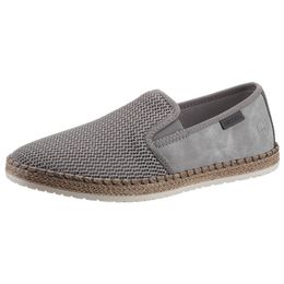 Rieker Herren Espadrille, Gr. 41, grau, Nubuklederimitat, Textil, Schuhe, Sommerschuh, Slipper, Freizeitschuh im Materialmix