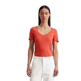 Marc O'Polo MARC O'POLO Damen T-Shirt "aus Organic Cotton Slub Jersey", rot, Basic, Gr. L, unifarben, Obermaterial: 100% Baumwolle, Shirts