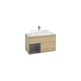 Villeroy & Boch V&B Waschtischunterschrank Finion 100, Pl wh. m, Reg li Anthrac. m, Oa ven ; Villeroy & Boch (F361GKPC)
