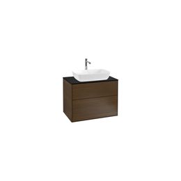 Villeroy & Boch V&B Waschtischunterschrank Finion 80x60,3cm, Abd.-Pl. bla m, Walnut veneer ; Villeroy & Boch (F75200GN)