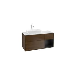 Villeroy & Boch V&B Waschtischunterschrank Finion 120cm, Pl wh. m, Reg bla m Lac, wal ven ; Villeroy & Boch (F811PDGN)